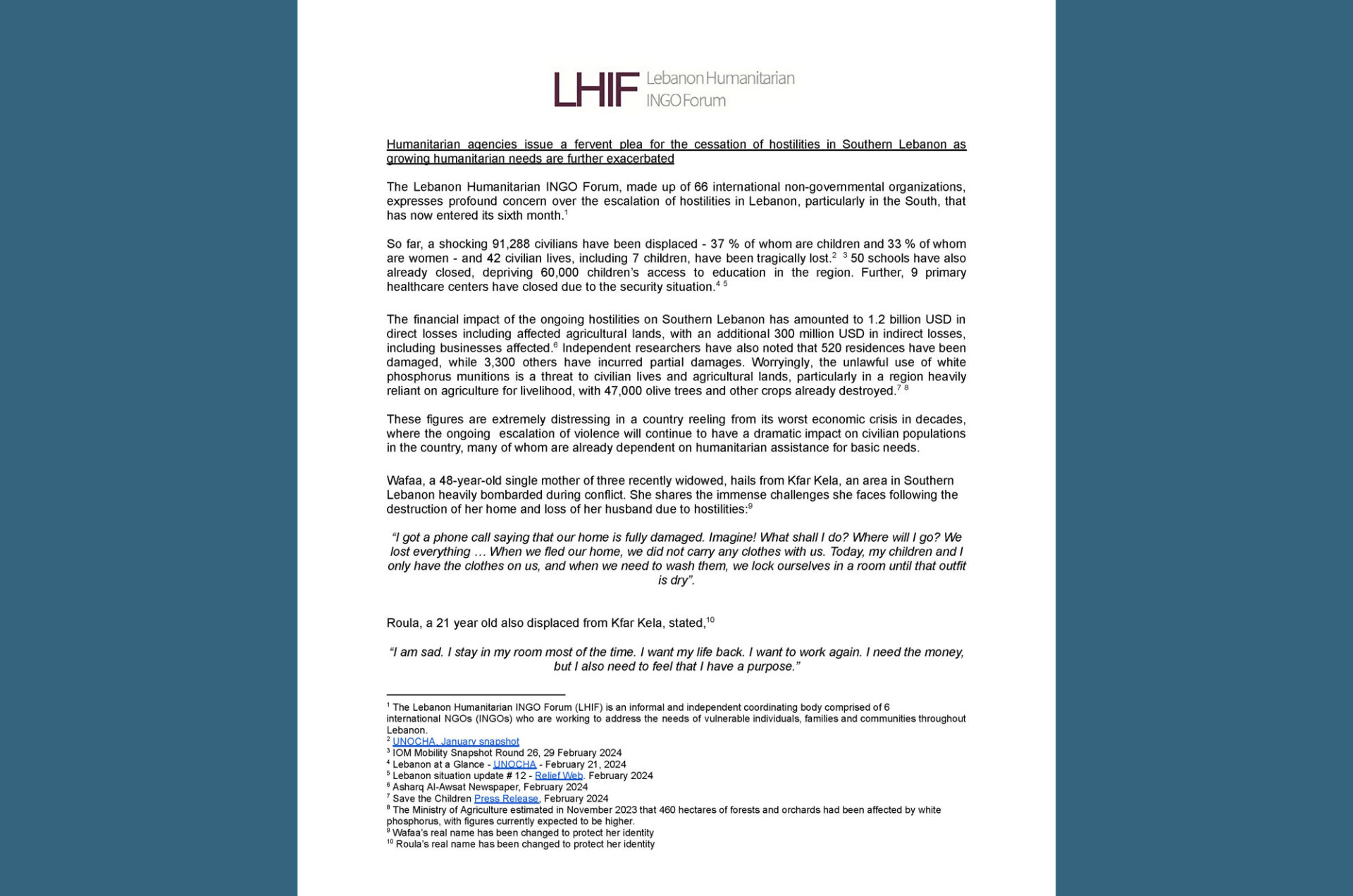 Humanitarian Agencies Issue A Fervent Plea For The Cessation Of