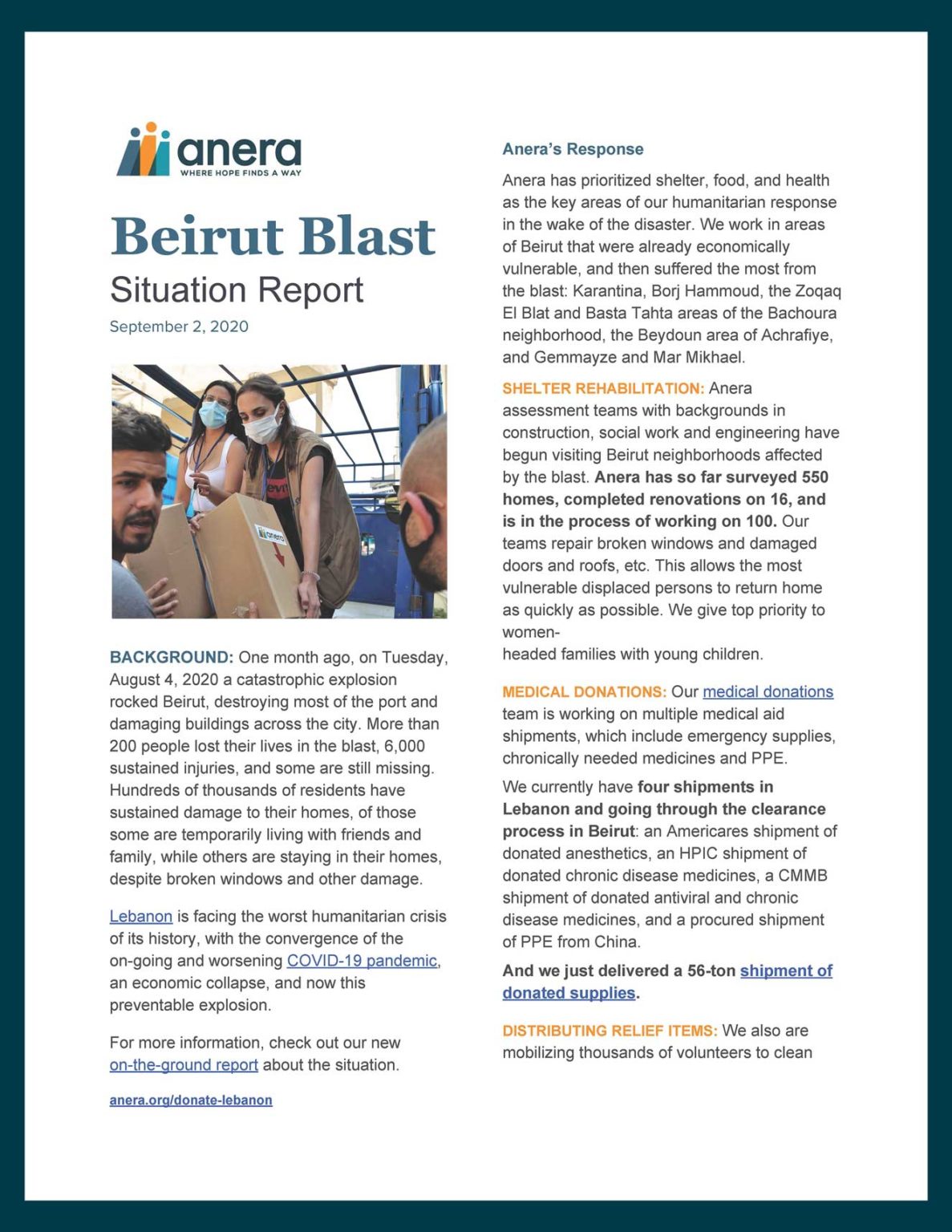 Beirut Explosion: Responding in the Aftermath - Anera